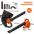 NEOTEC 3IN1 Gas Leaf Blower Mulcher Vacuum Cordless Bag -25.4CC 180 MPH ...