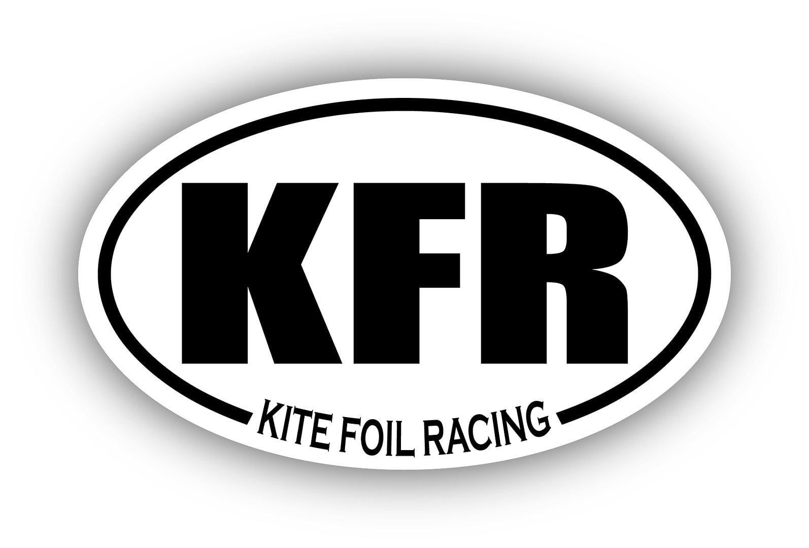 Kite Foil Racing KFR Oval Bumper Sticker 3M Vinyl Decal 3 in x 5 in ...