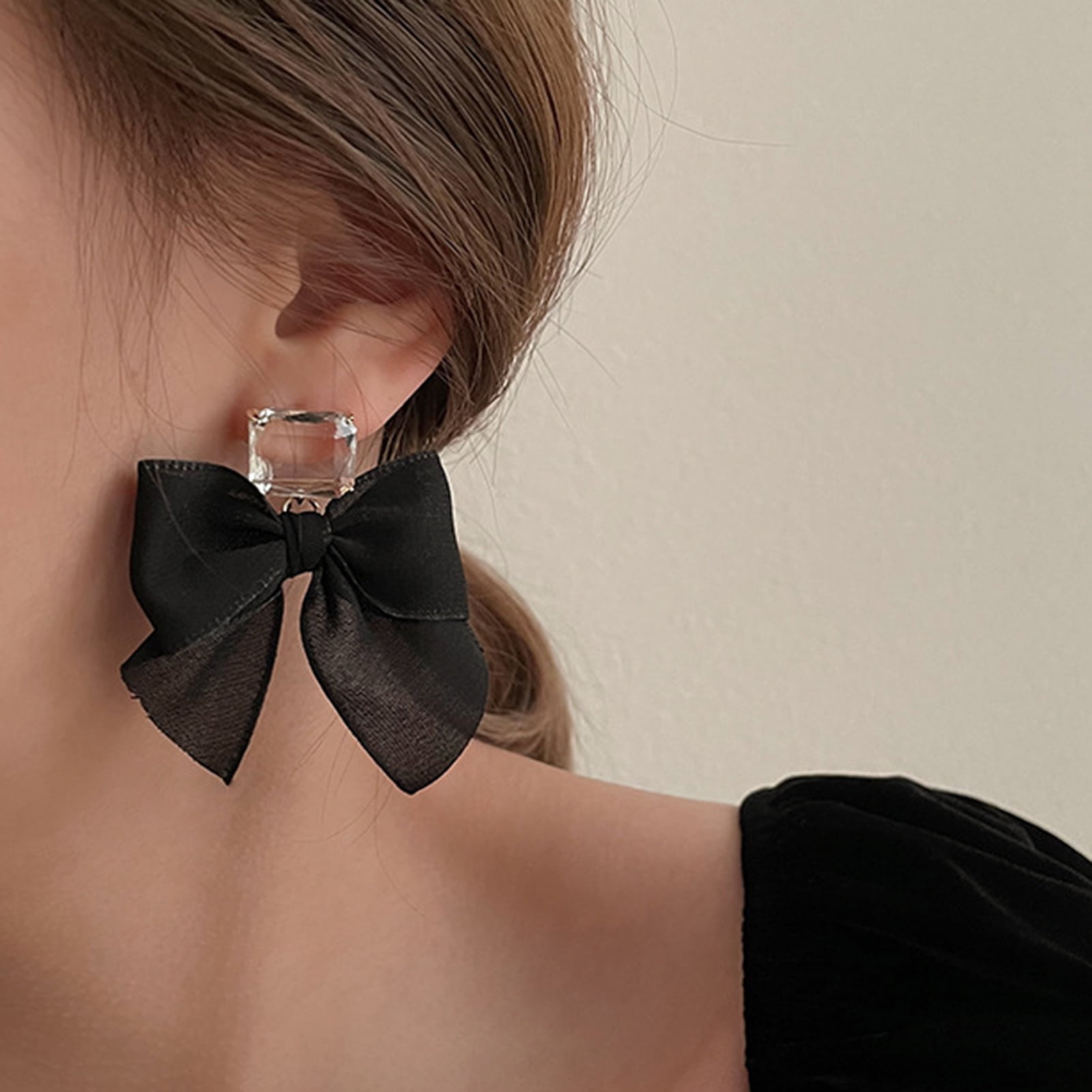 Click here for Unbranded 1 Pair Dangle Earrings Bowknot Fabric Je... prices