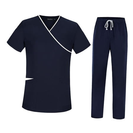 Women Scrubs Set Nurse Work Suit Female Thin Soft Workwear with Pockets ...