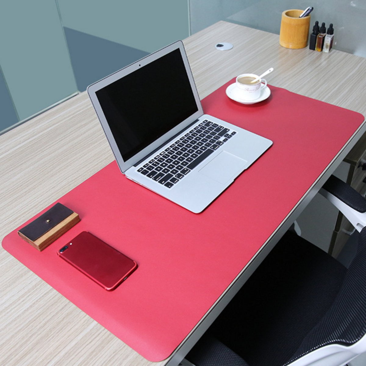 Large Mouse Desk Pad Both Sides Extended PU Leather Mouse Pad Office ...