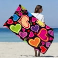 1pc, colorful love printing soft towel is suitable for beach, LOVE ...