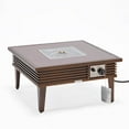 Leisuremod Walbrooke Modern Outdoor Square Fire Pit Table with Powder ...