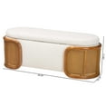 Baxton Studio Basira Japandi Cream Boucle Fabric Storage Bench with ...