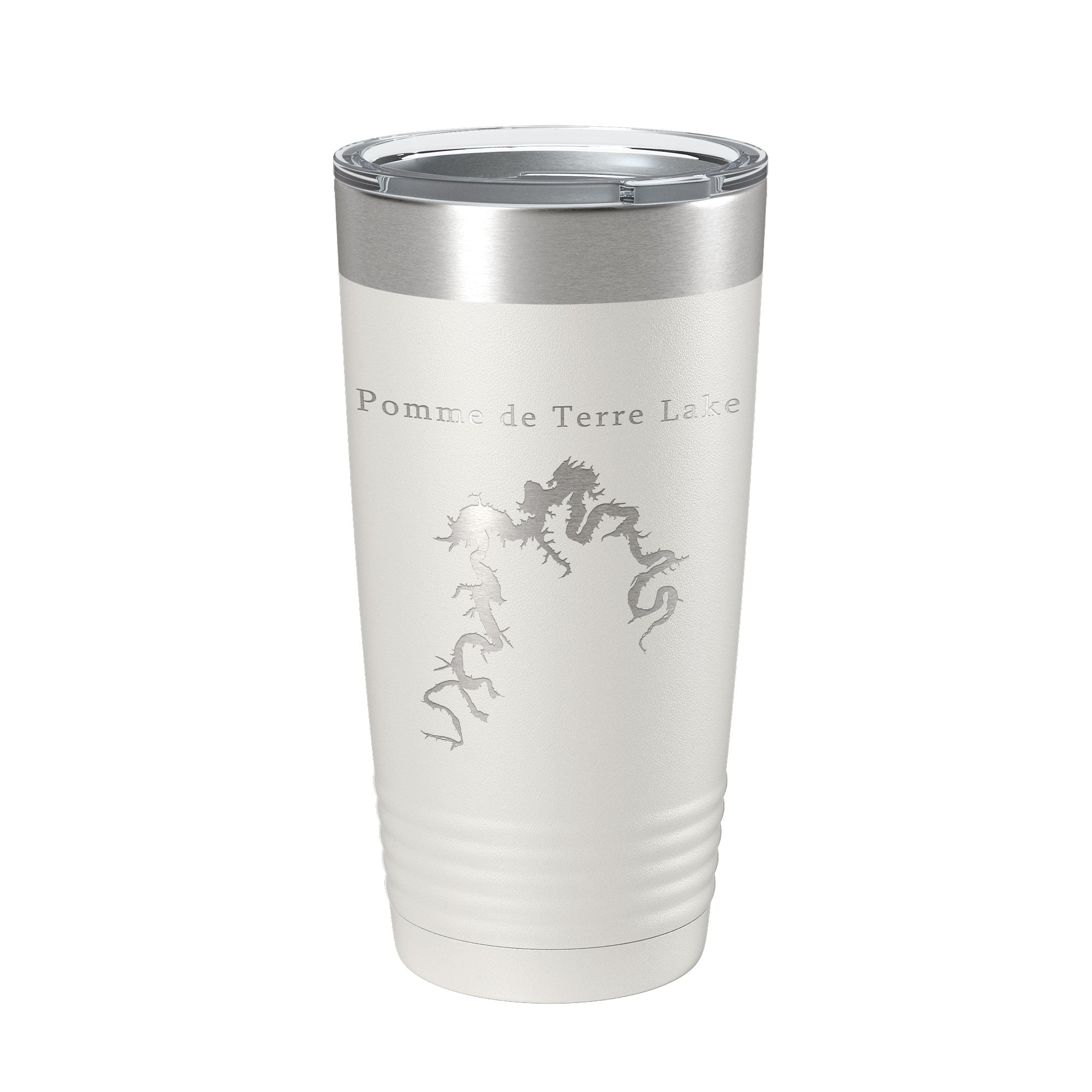 Pomme de Terre Lake Map Tumbler Travel Mug Insulated Laser Engraved ...