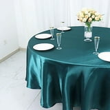 BalsaCircle 108" Round Satin Tablecloth Peacock Teal Round Table Linen ...