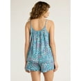 Joyspun Women's Ruffled Knit Cami and Shorts Pajama Set, 2-Piece, Sizes ...