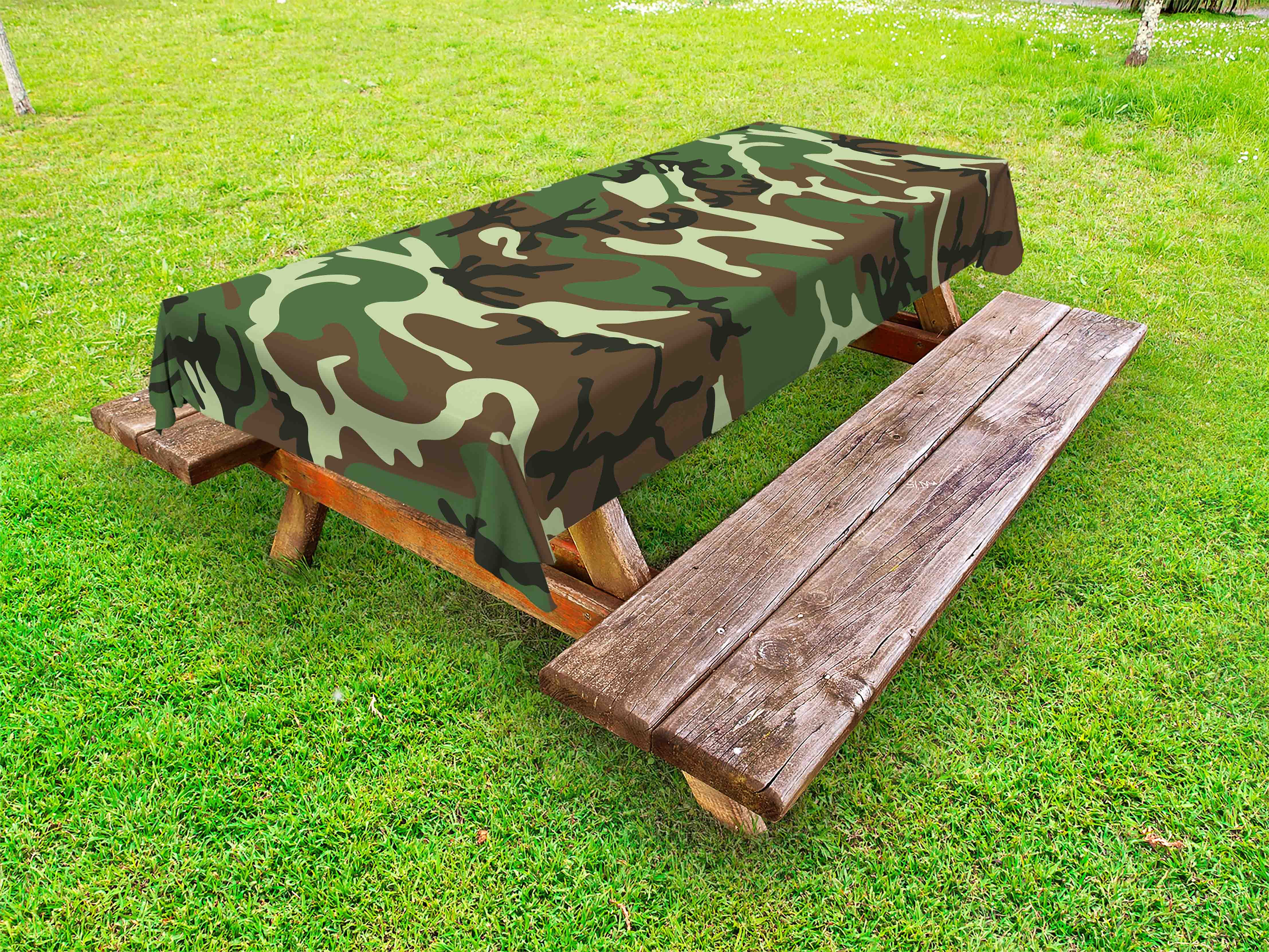 Camo Outdoor Tablecloth, Classical American Commando Uniform Inspired ...