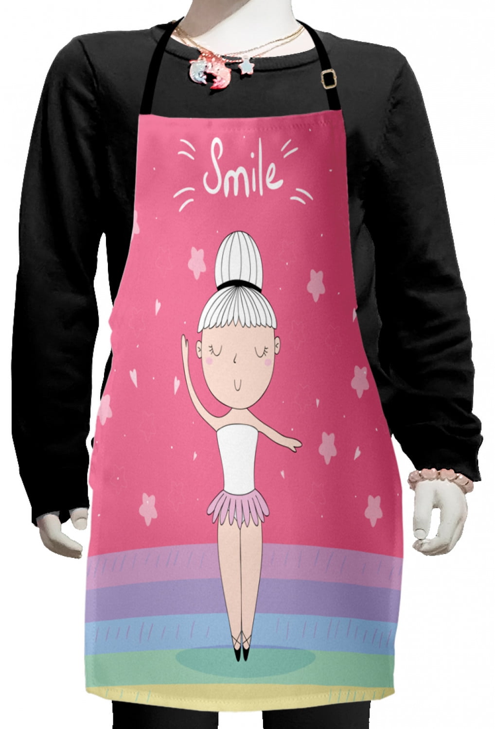 Retro Kids Apron, Hand Drawn Little Ballerina Girl Doing Pique Turns on ...