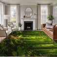 Forest Path Washable Area Rug 8x10 Summer Green Foliage Ancient Trees ...