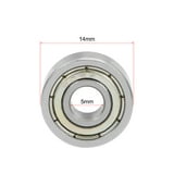 605ZZ Ball Bearing 5x14x5mm Double Sealed Chrome Steel Bearings 5pcs ...