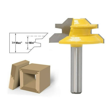 Yonico Large Lock Miter Router Bit - 45 Degree - 1" Stock - 1/2" Shank ...