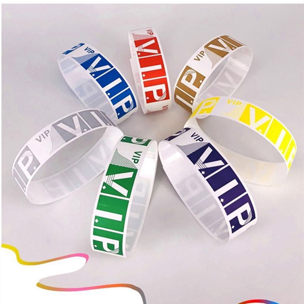 Yesfashion 700Pcs Waterproof Wristbands Disposable Colorful Paper ...