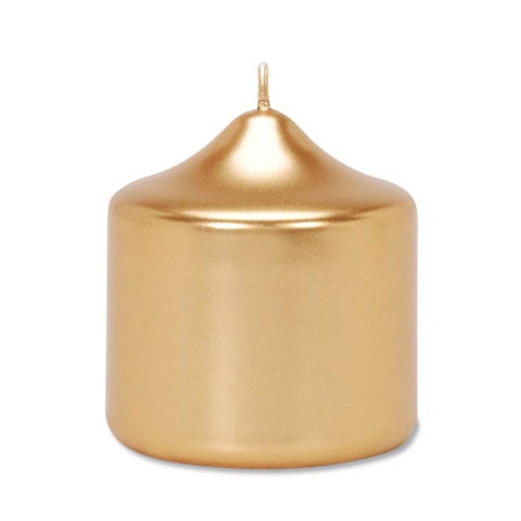 Pillar Candle - Metallic Gold - 2.8 x 3 inches - Walmart.com