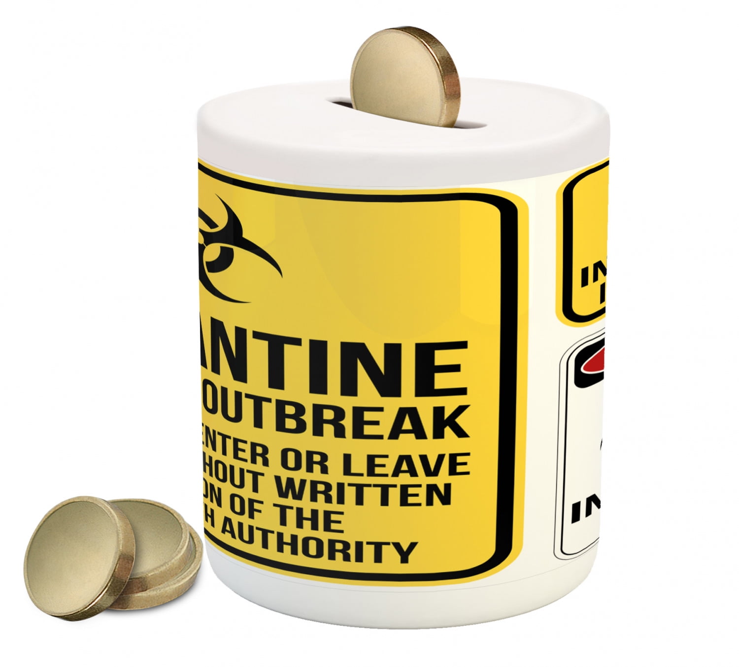 Zombie Piggy Bank, Danger Caution Signs Quarantine Infective Area ...