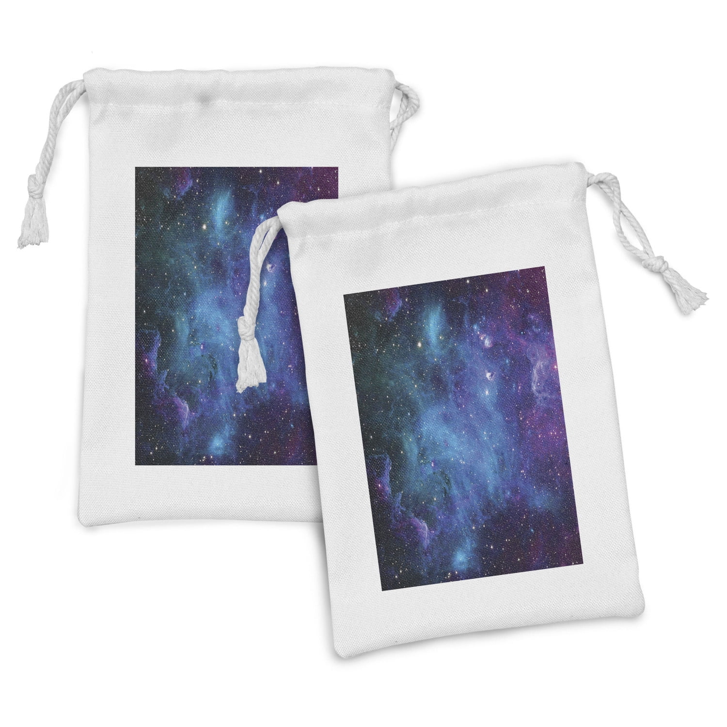 Outer Space Fabric Pouch Set of 2, Galaxy Stars in Space Celestial ...