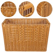 Mia Set of 2 Round Rustic Natural Brown Woven Rattan Storage Baskets by ...