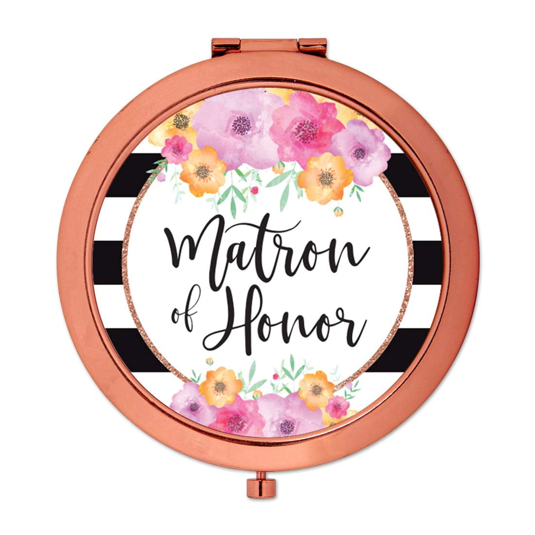 Koyal Wholesale Compact Mirror Matron of Honor Wedding Gift, Rose Gold ...