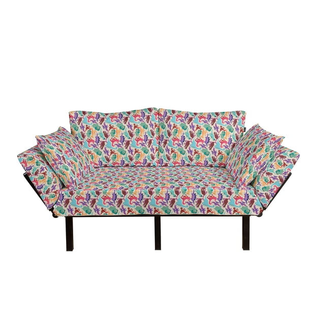 Dinosaur Futon Couch, Monsters Pattern Dinosaurs Caricature Cartoon ...