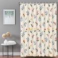 Bathroom Shower Curtain Watercolor Blue Pink Yellow Flowers Waterproof ...