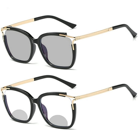 Transition Photochromic Metal Frame Bifocal Reading Glasses For Men ...