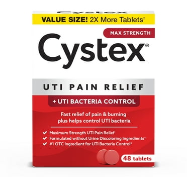 Cystex Plus Urinary Pain Relief, 48 Tablets - Walmart.com