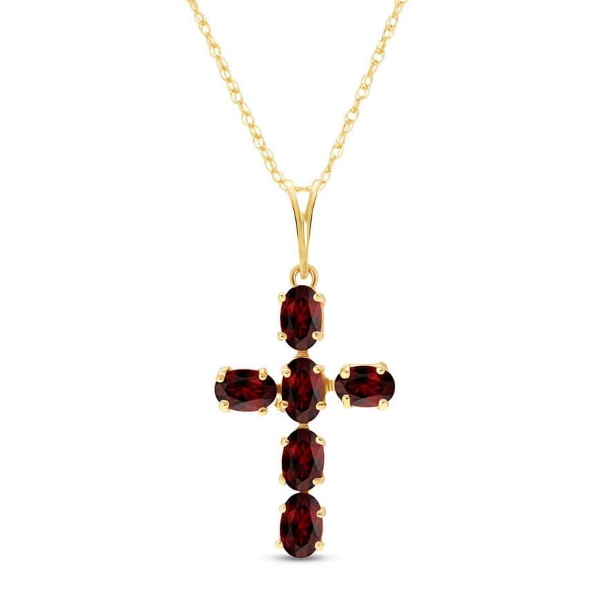 Gold Garnet Cross