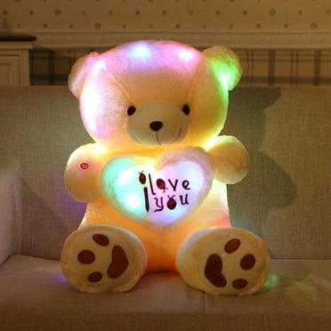 Light up Pink LED Teddy Bear Stuffed Animal Soft Plush Toy Glow in The ...
