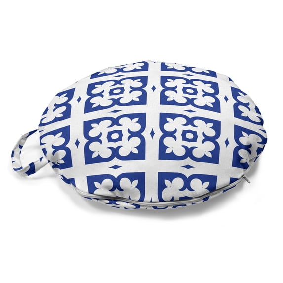 Abstract Round Floor Cushion with Handle, Repeating and Art Deco ...