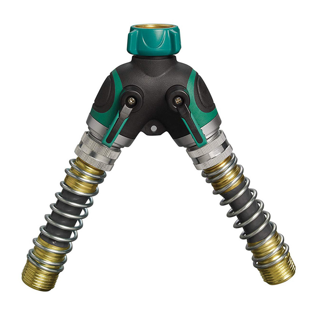 Metal Water Splitter 2 Way Garden Y Hose Connector Water Faucet ...