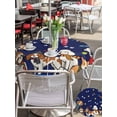 Cartoon Puppy Round Outdoor Tablecloth with Umbrella Hole Dag Paw Print ...