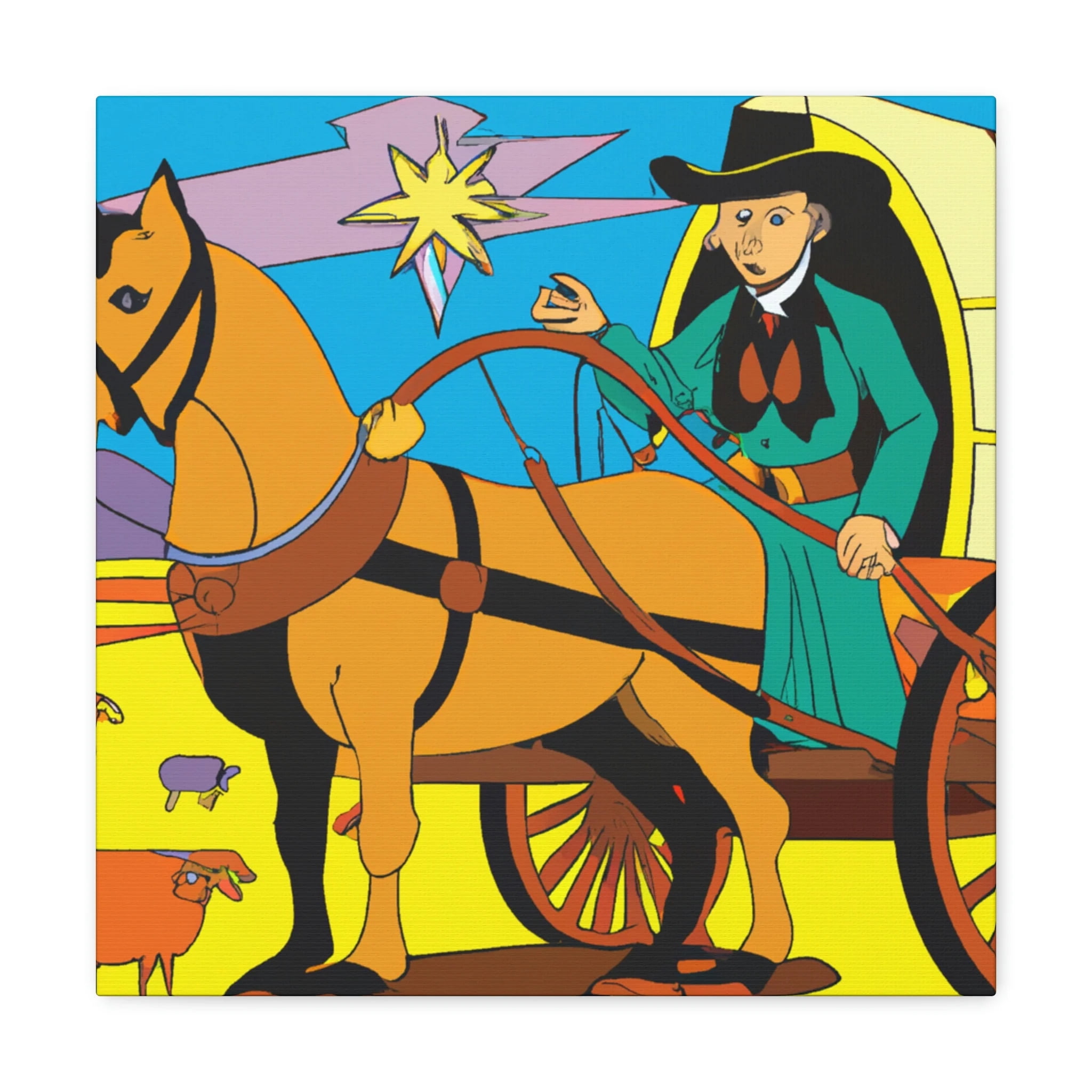 Stagecoach Grandeur Scene - Canvas - Walmart.com