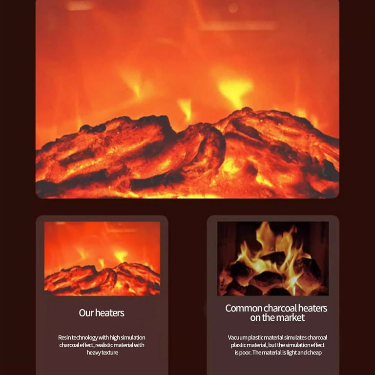 Homesmart Black PTC Oscillating Fireplace Flame Effect Space Heater