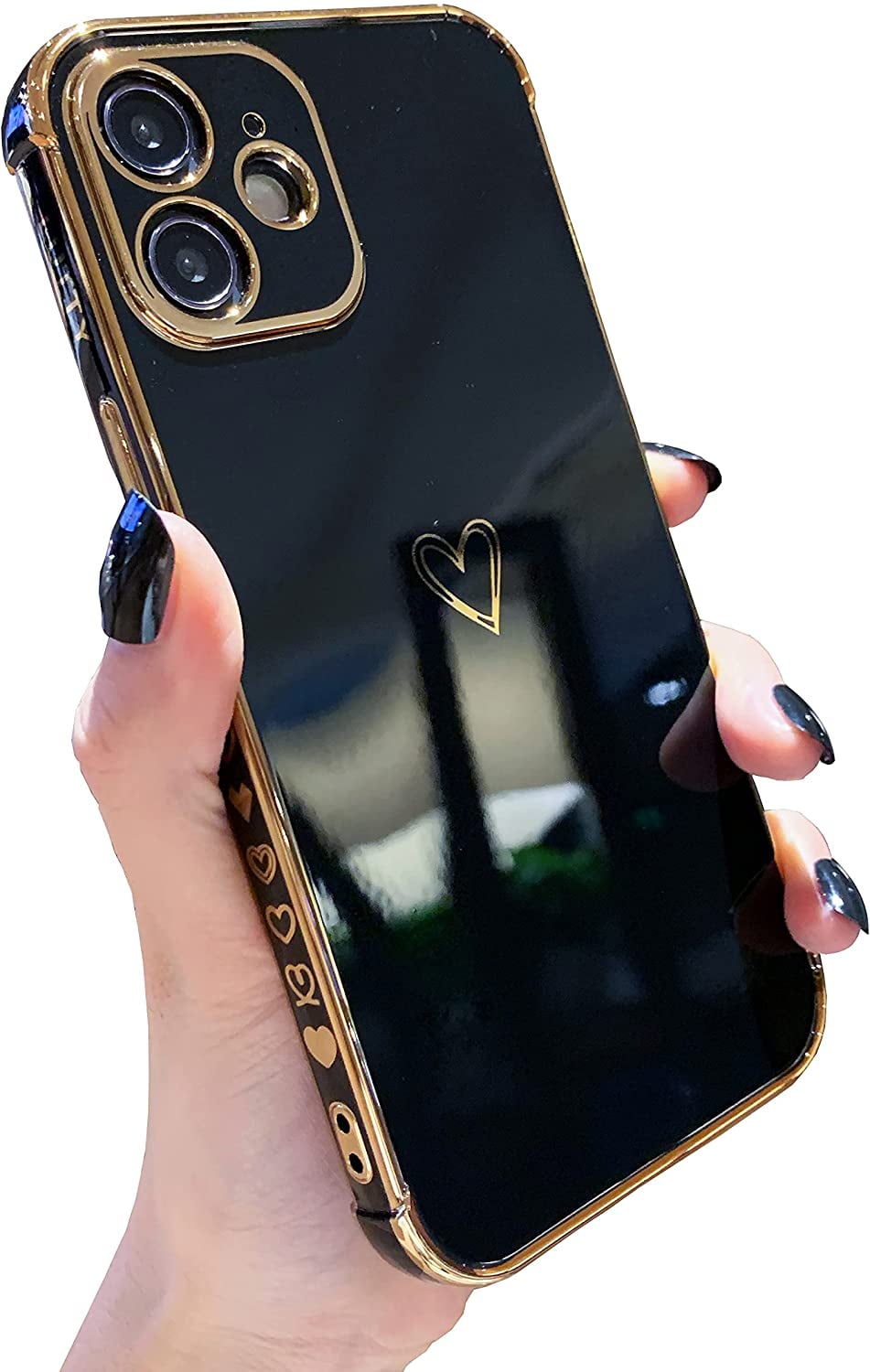 Compatible with iPhone 12 Case, Luxury Electroplate Edge Bumper Case ...