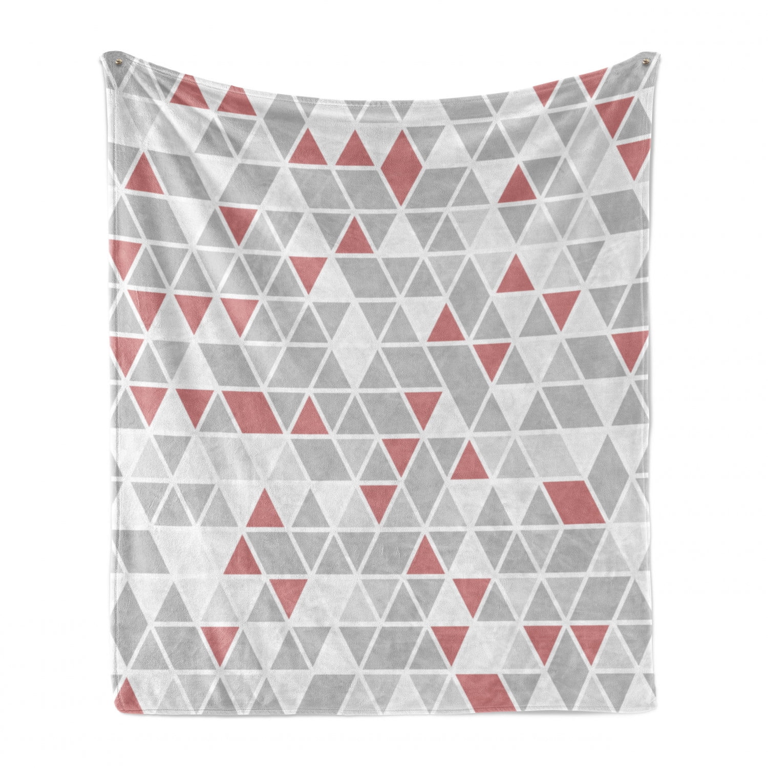 Geometric Soft Flannel Fleece Throw Blanket, Pattern of Red Grey White ...