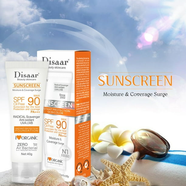40g Protector solar facial Hidratante SPF90 Loción de protección solar Mujeres para la playa al ...