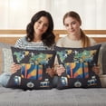 Abstract Aircraft Pillow Covers Set of 2, Map Luggage Camera Passport ...