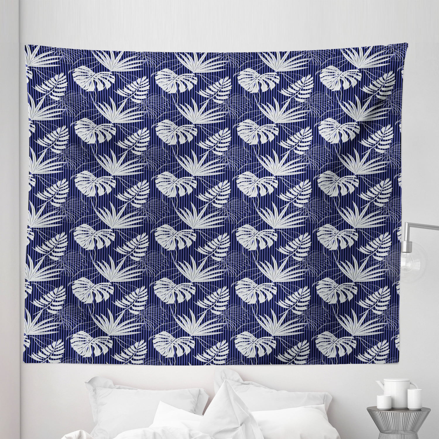 Leaves Tapestry, Hawaiian Flora Tropical Rainforest Monstera Leaves on ...