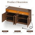 58" Fluted TV Stand with Power Outlet, LED TV Stands with Storage ...