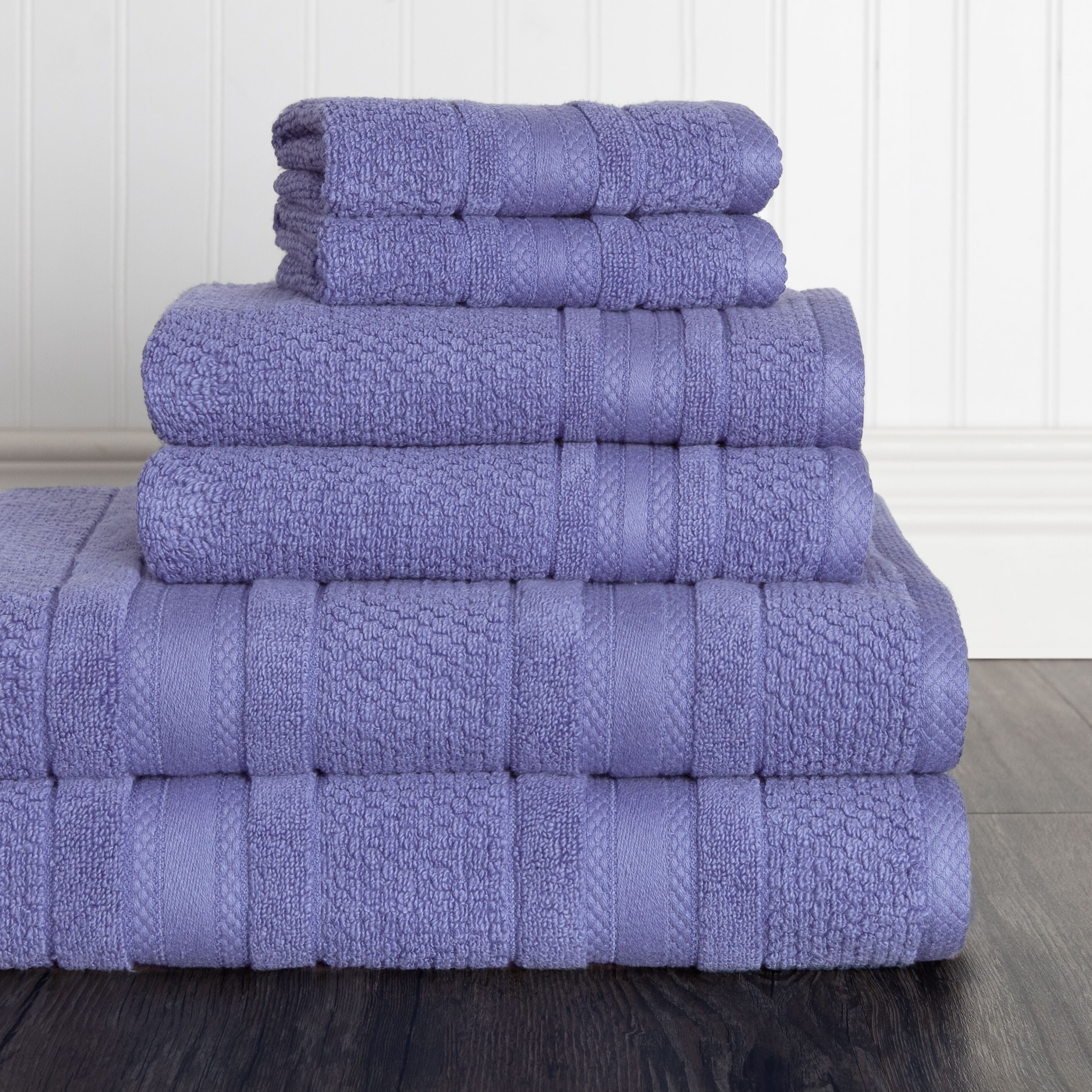 Central Park Studio Grace Textured Zero Twist 6 Piece Bath Towel Set in ...