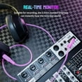Professional Audio Mixer, 4 Channel Audio Interface Sound Board Mixing Console System Monitor ...