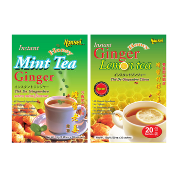 Honsei Instant Ginger Honey Tea, 18 g/0.63 oz., 20 Sachets Each Box - 3 ...
