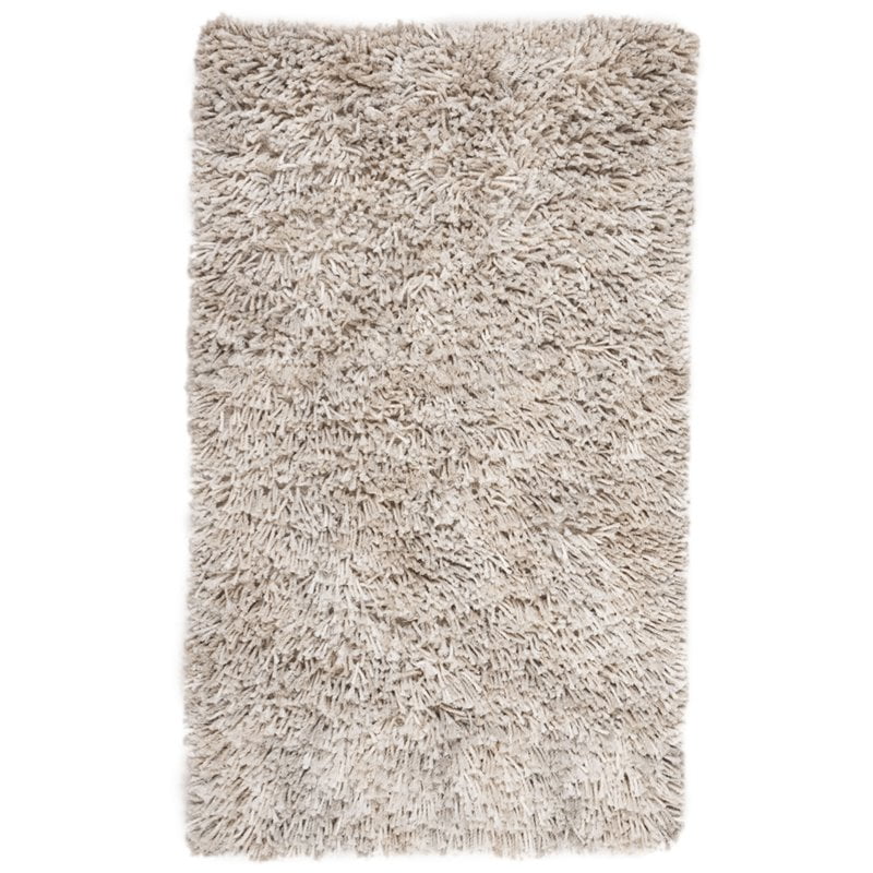 SAFAVIEH Rio Kynaston Solid Polyester Shag Area Rug, Beige/Ivory, 6' x ...