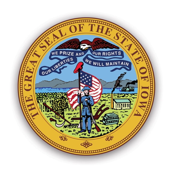 Iowa State Seal Sticker Decal - Self Adhesive Vinyl - Weatherproof ...