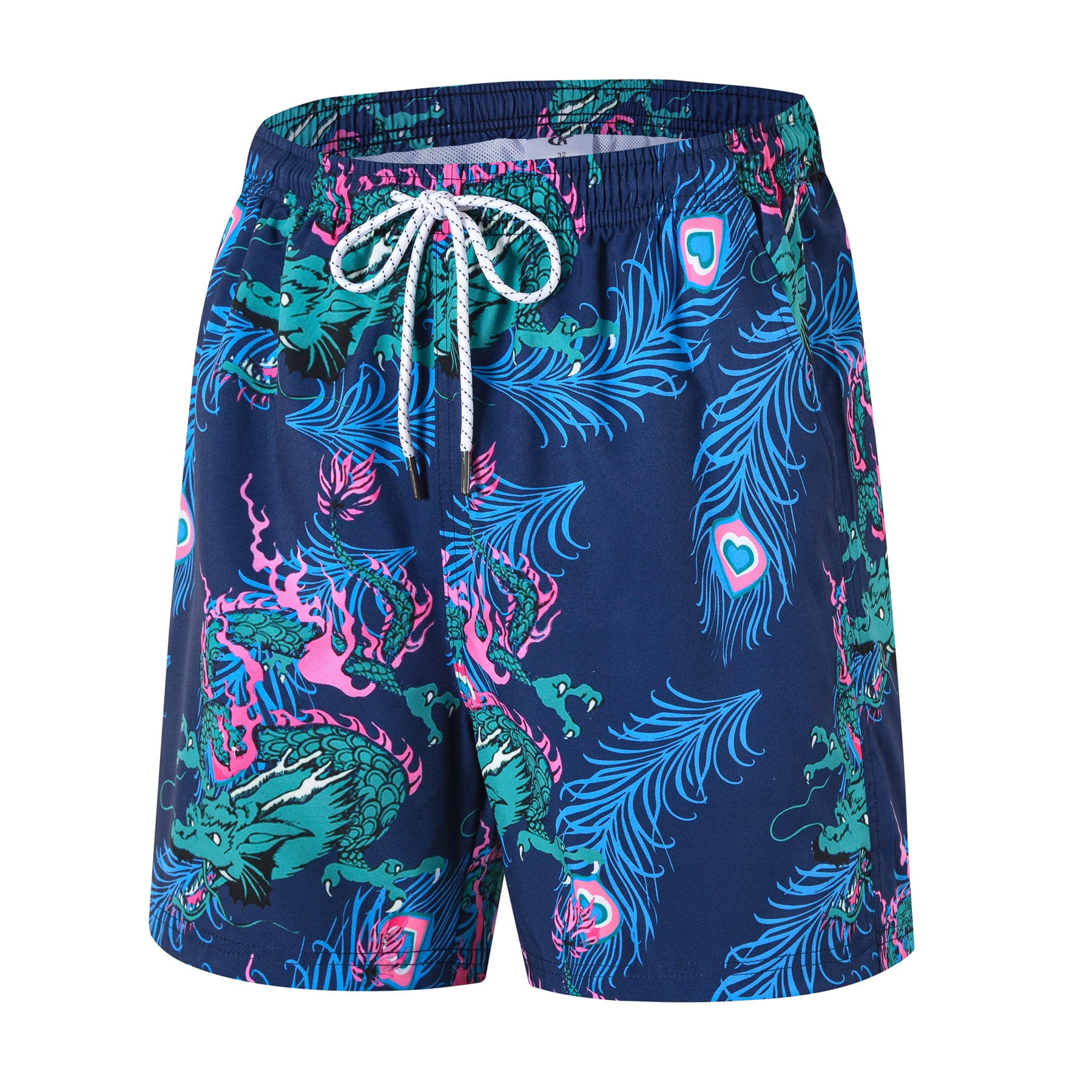 Yukaichen Mens Swim Trunks Quick Dry Beach Shorts With Mesh Lining