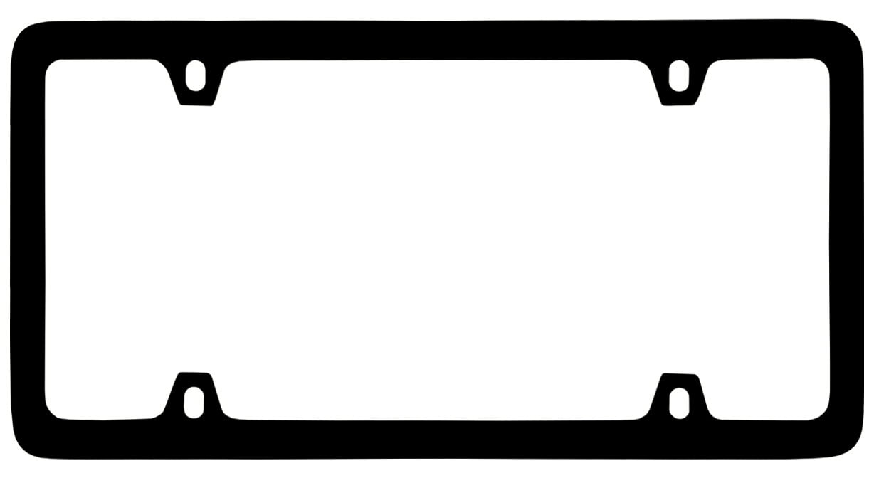 Thin Rim Only Solid Brass 4 hole License Plate Frame (Flat Black ...
