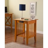 Mission Printer Stand with Charging Station in Walnut or Caramel ...