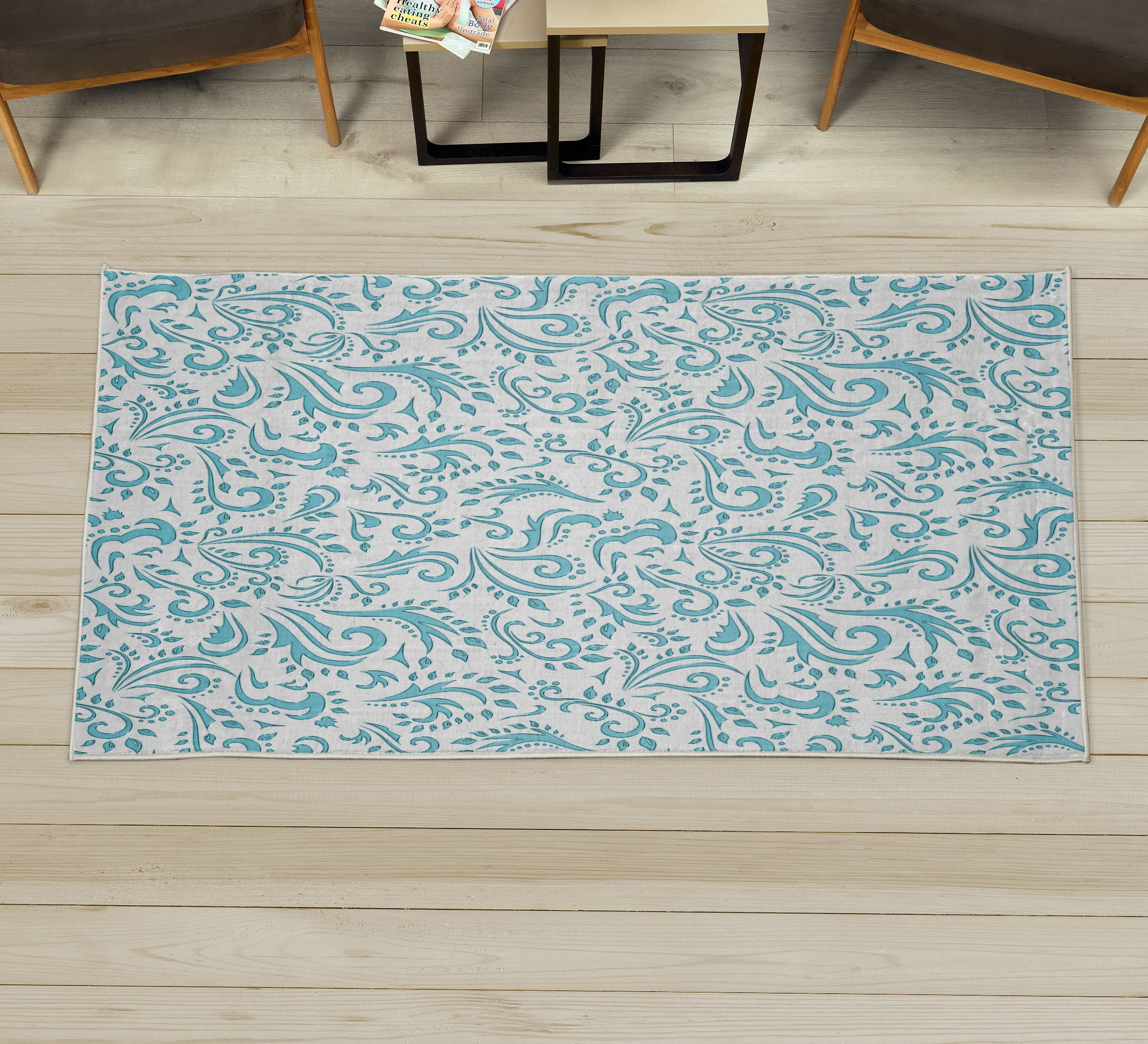 Vintage Decorative Rug, Monochrome Style Classic Victorian Inspired ...