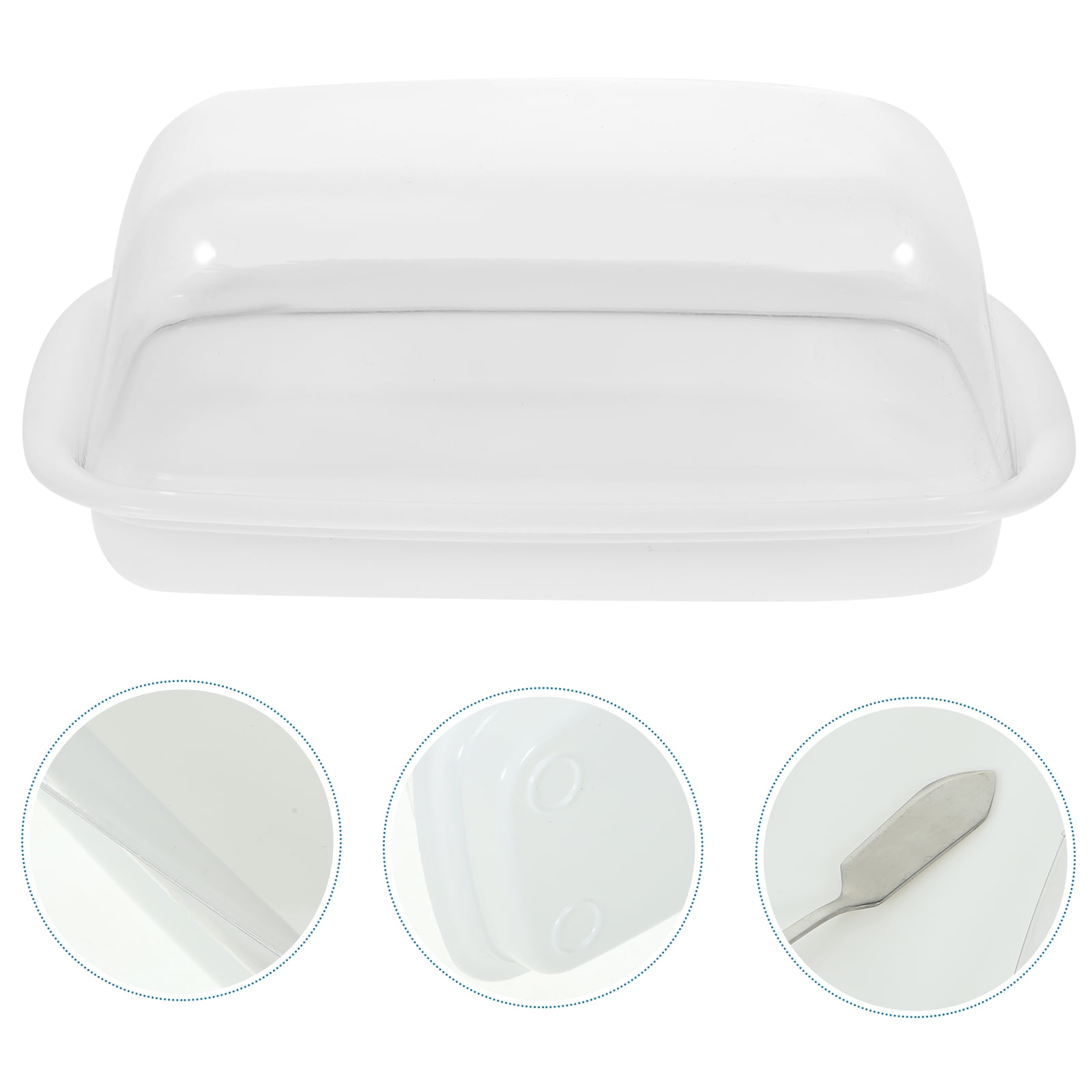 Click here for Heanujj 1pack White Plastic Butter Dish With Lid F... prices
