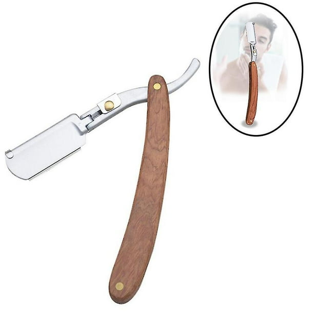 Straight Razor With Real Wood Handle With Blade Holder | Walmart en línea